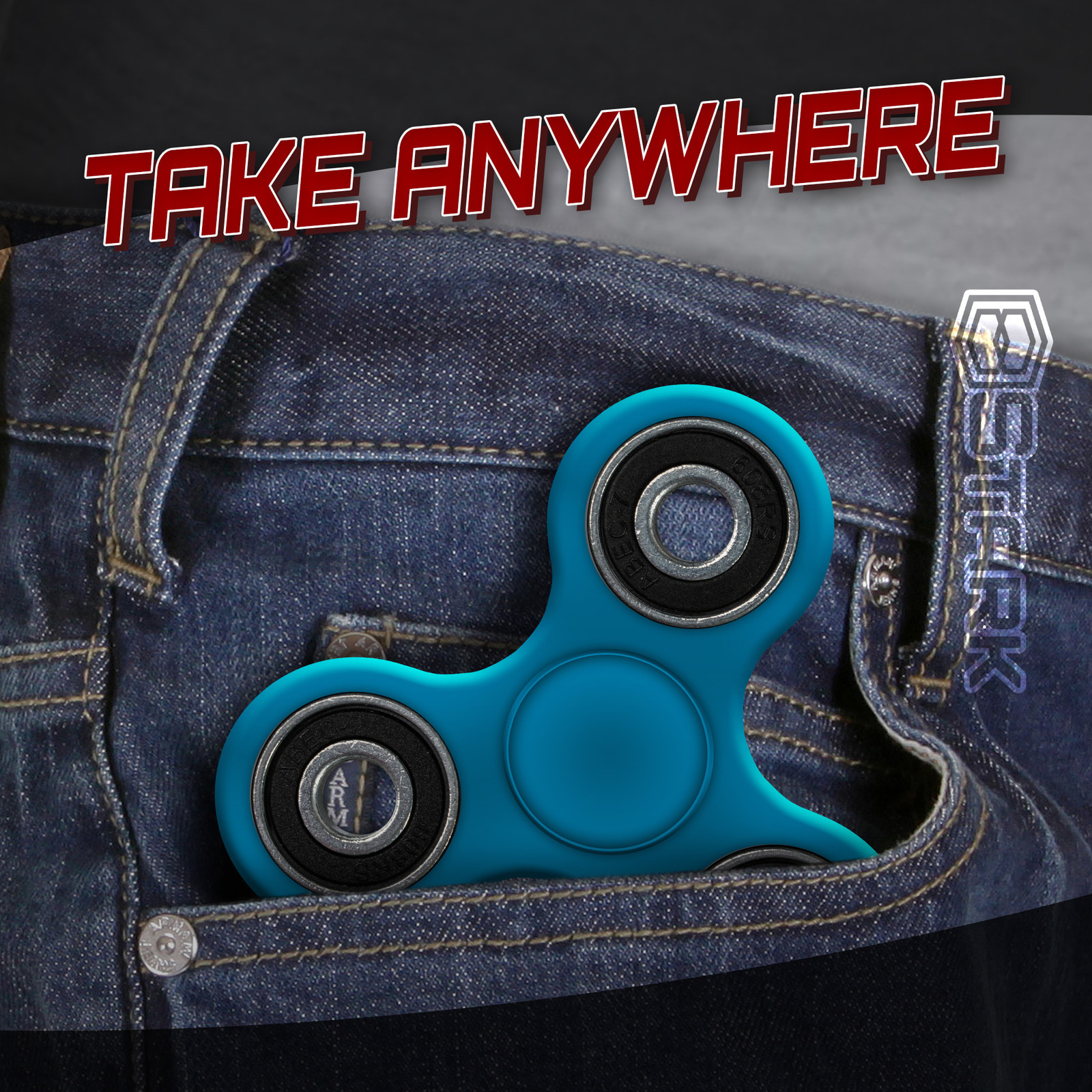 BABY BLUE Hand Spinner Tri Fidget Focus Desk Toy ADHD Autism KIDS ADULT ...