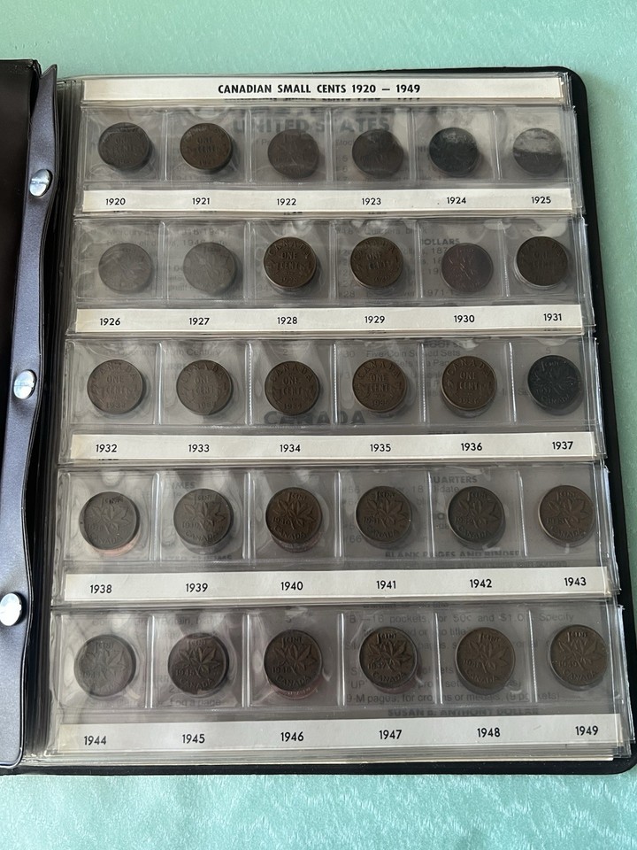 Canadian Small Cents 1920-2003 Album – Many Coins Present, 17 Missing ...