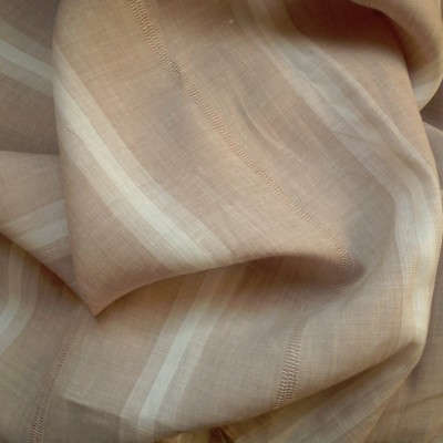 100% Ramie Linen Fabric Yarn Dyed White & Dobby Weave Stripe Khaki ...