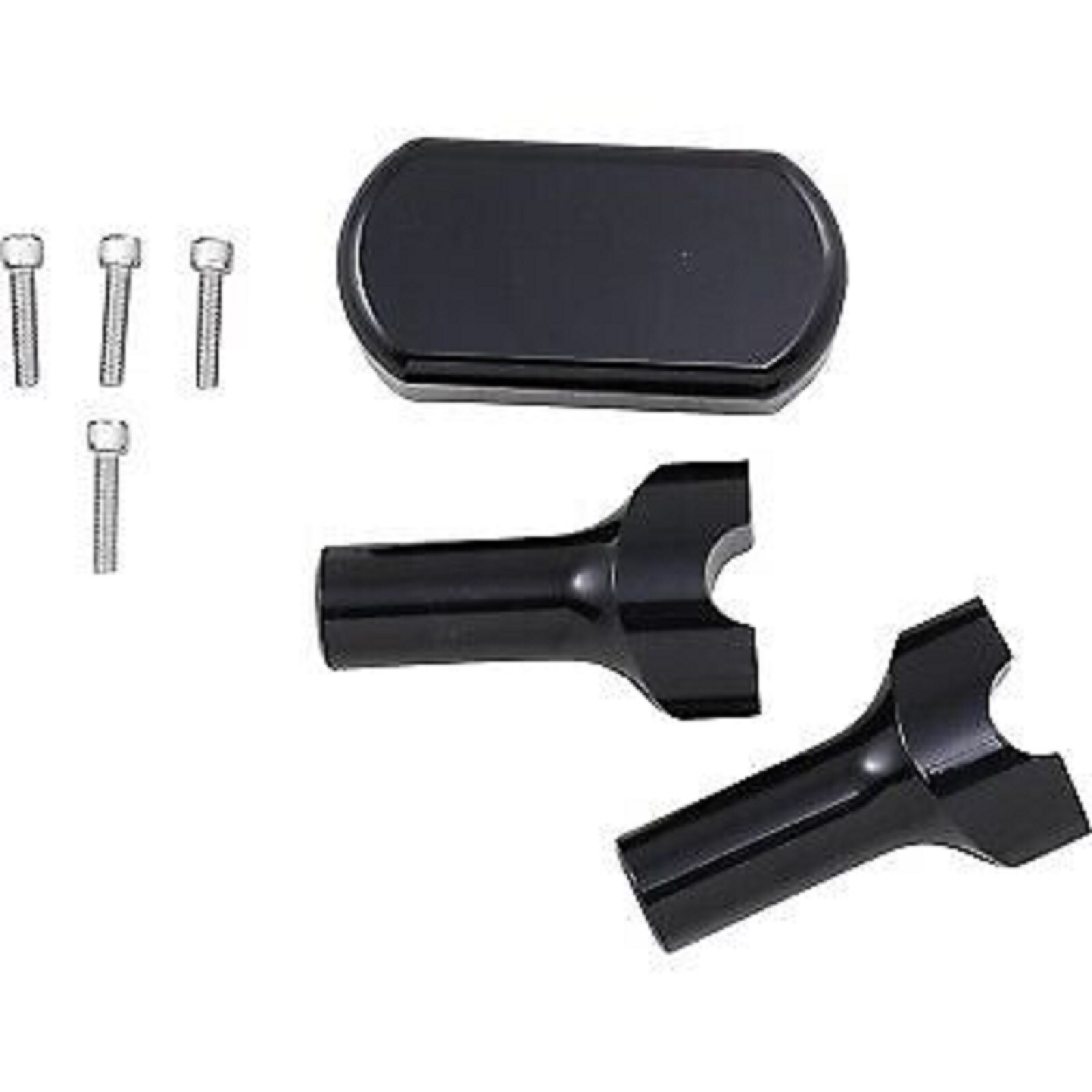 LA CHOPPERS LA-7442-04B Black 4" Solid Handlebar Riser & Top Clamp Kit ...