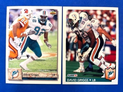 NFL - David Griggs 1992 Upper Deck & 1992 Fleer Football - Dolphins | eBay