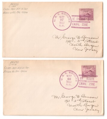 USS BROOKS (DD-232) Destroyer 1933 EN ROUTE / AT BALBOA CANAL ZONE ...