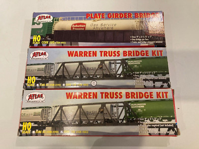 Atlas Bridges 2 #590 HO Scale 9" Warren Truss Code 83 1 plate girder ...