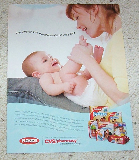 2007 ad page -Playskool Diapers Cute diaper baby mother family PRINT ...