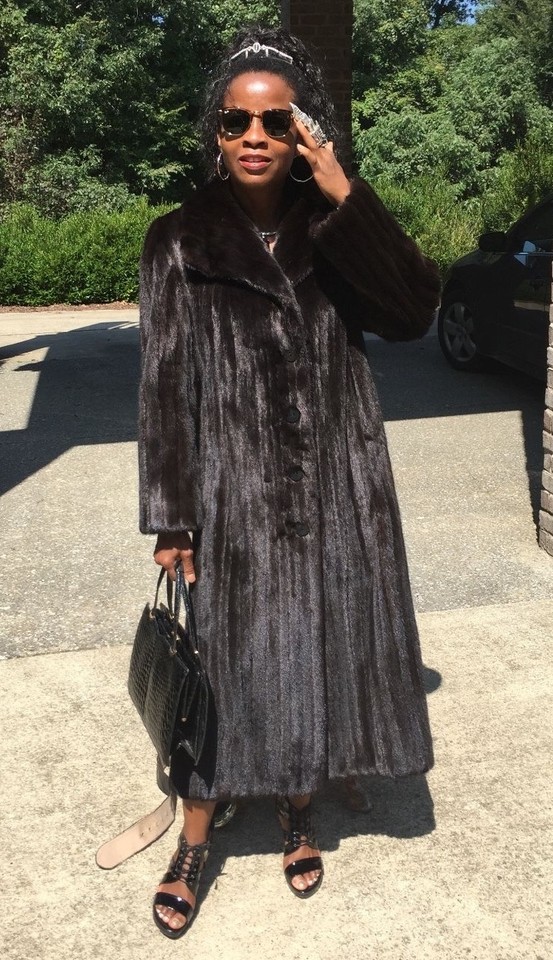Designer Sorbara Neiman Marcus Full length Female Sable Black Mink Fur ...