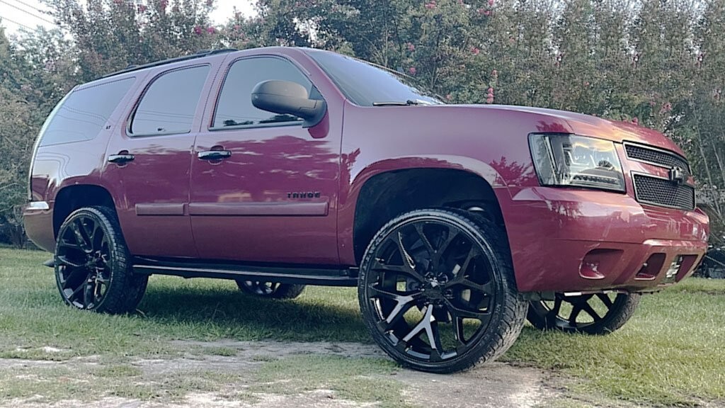 24'' inch Snowflake Gloss Black Wheels 33'' MT Tires Ford F150 ...