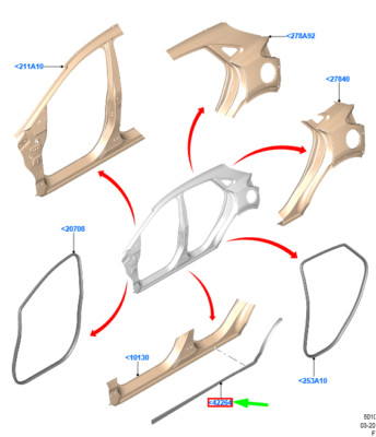FORD PUMA Body Rocker Panel Right Weatherstrip 2416845 NEW GENUINE | eBay