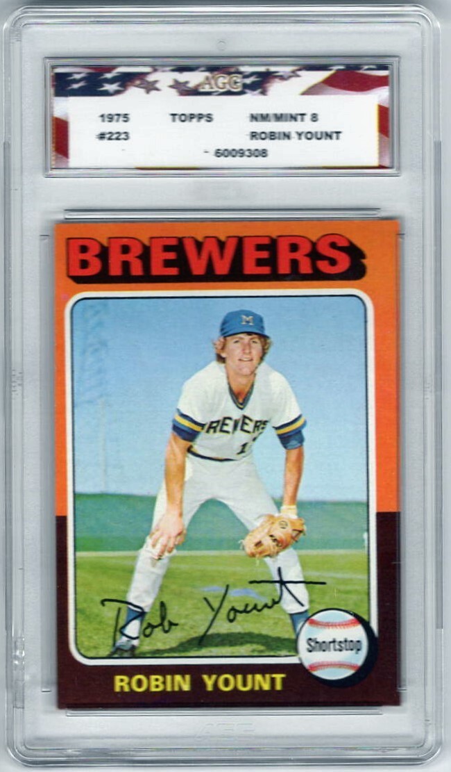 1975 Topps #223 Robin Yount Rookie Card AGC 8 NM/Mint Milwaukee Brewers ...