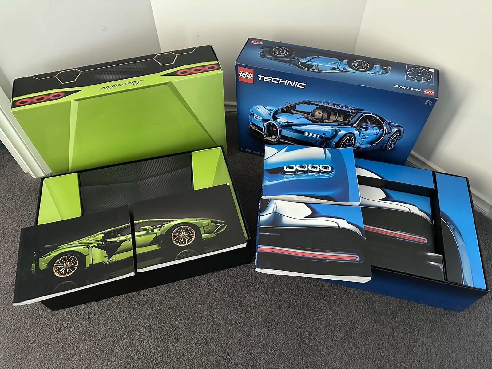LEGO Technic Lamborghini Sian 42115 AND Bugatti Chiron 42083 w/ Box ...
