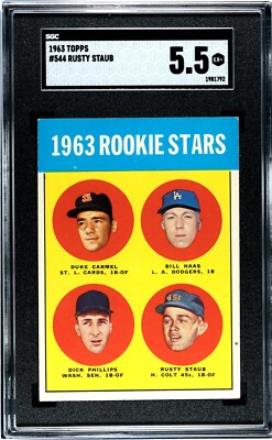 1963 Topps RUSTY STAUB ROOKIE Houston Colt .45s #544 SGC 5.5 EX+ ...