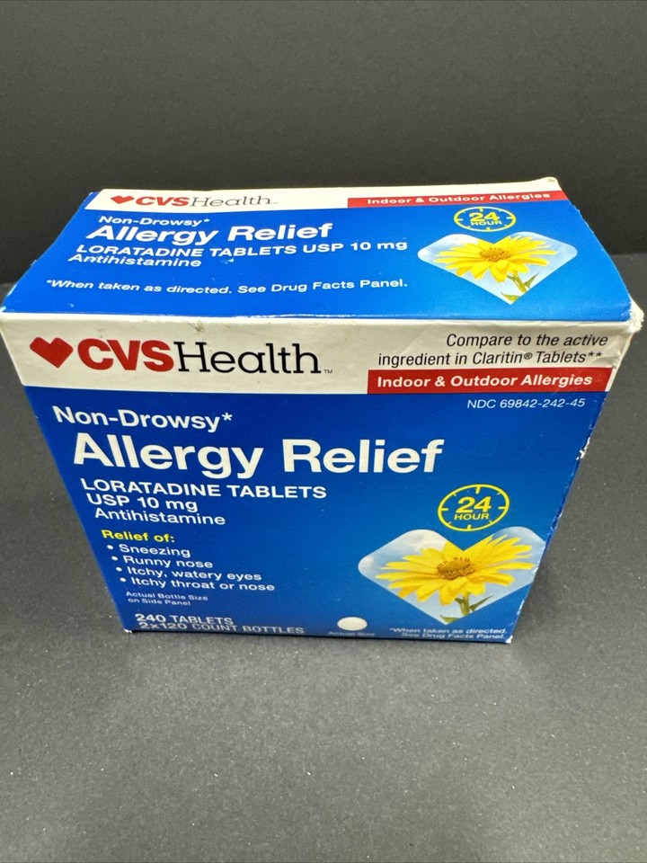 CVS 24 Hr 10mgLoratadine Allergy Relief Antihistamine Tablets 240ct Exp ...