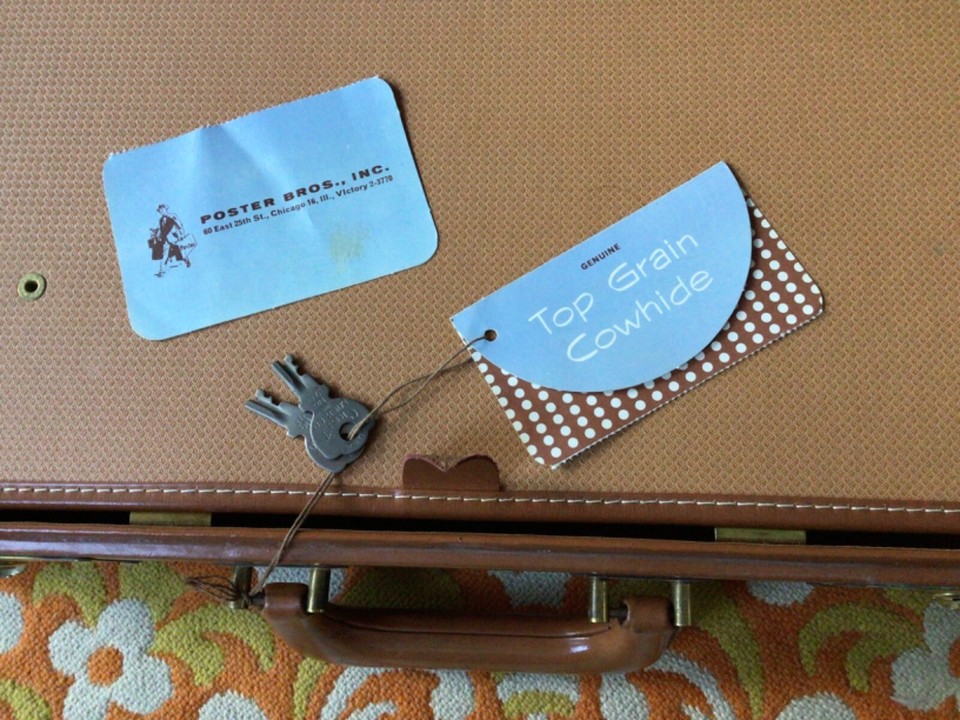 POSTER BROS. INC. CHICAGO, AMERICAN VINTAGE, TAN COWHIDE RIGID BRIEF ...