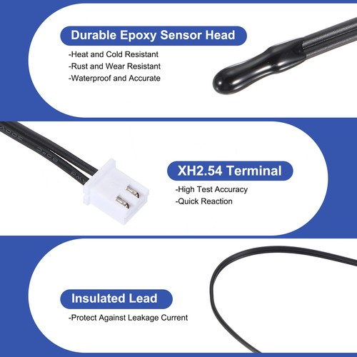 12 Pcs 20K 15.7 Inch 3950 Epoxy Temperature Sensor Probe for Air ...