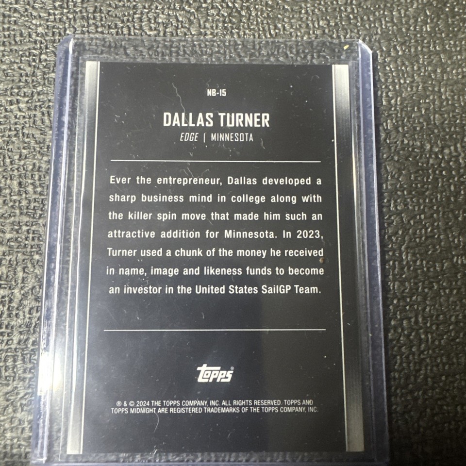 2024 Topps Midnight Dallas Turner Nightball BLACK and WHITE sp🔥 | eBay