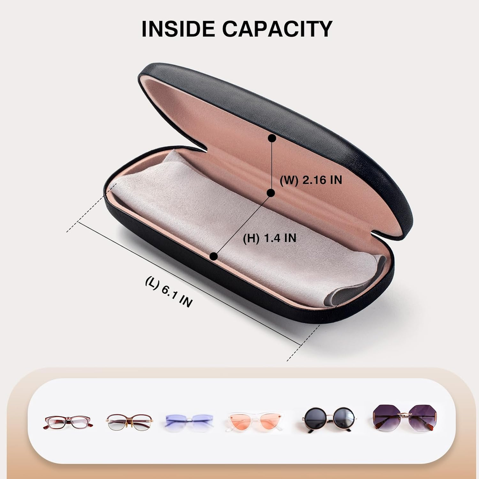 Glasses Case Hard Shell - PU Leather Eyeglass Cases Eyeglasses Case for ...