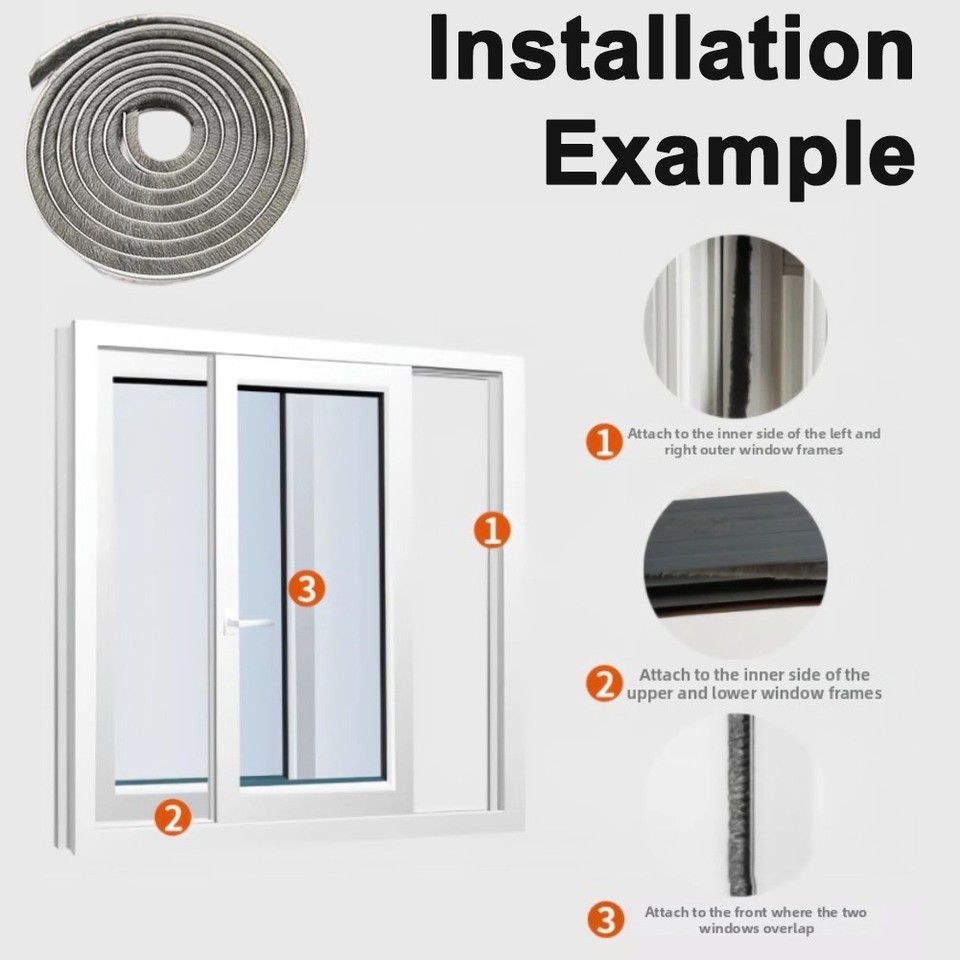 5M Brush Seal Tape Self Sticky for Sliding Door Window and For Roller ...