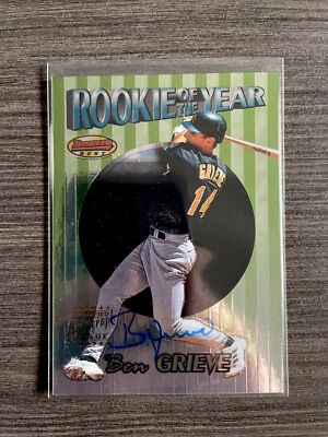 Ben Grieve Bowmans Best Rookie of the Year Emerald Insert Auto Card🔥 | eBay
