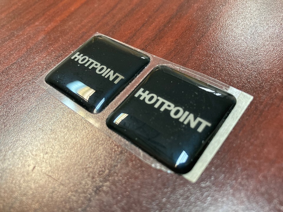 Hotpoint Nameplate Badge Emblem, Black version, OEM Brand New, Set of 2 ...