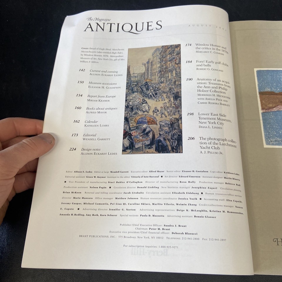 The Magazine ANTIQUES August 2001 Winslow Homer In The 1870s | eBay