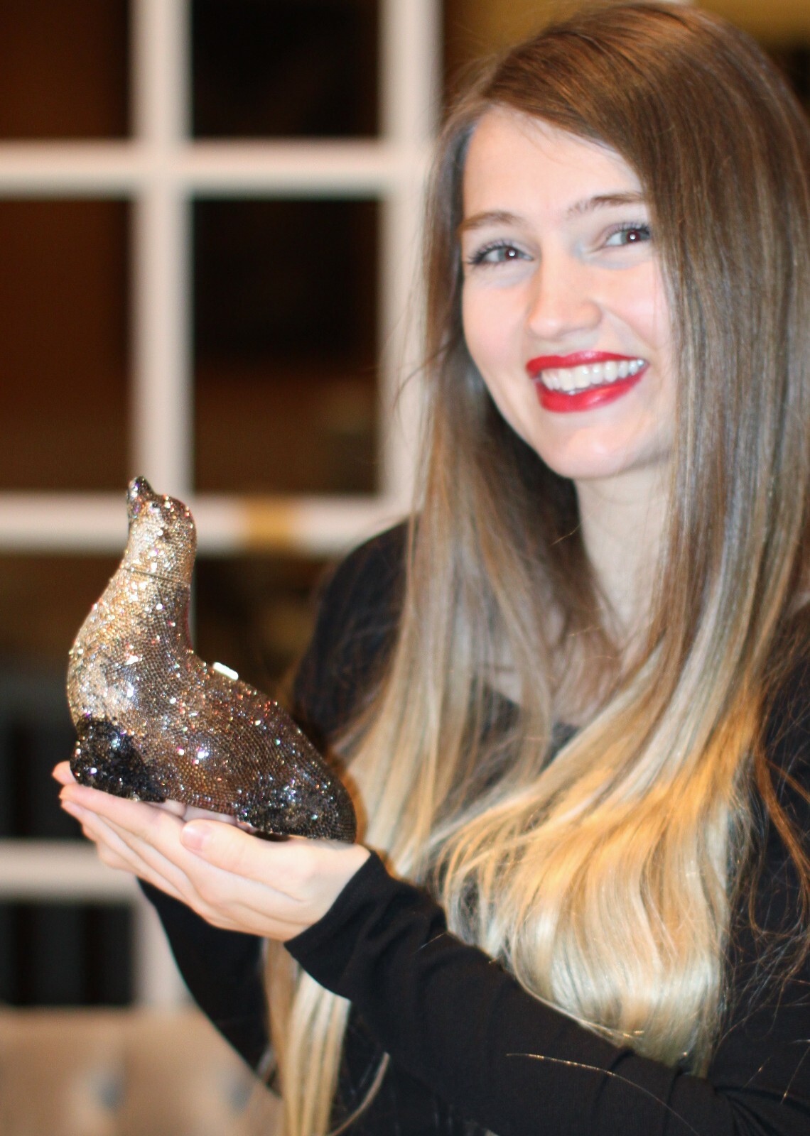 JUDITH LEIBER SWAROVSKI CRYSTAL SEAL SEA LION JEWELED MINAUDIERE CLUTCH ...