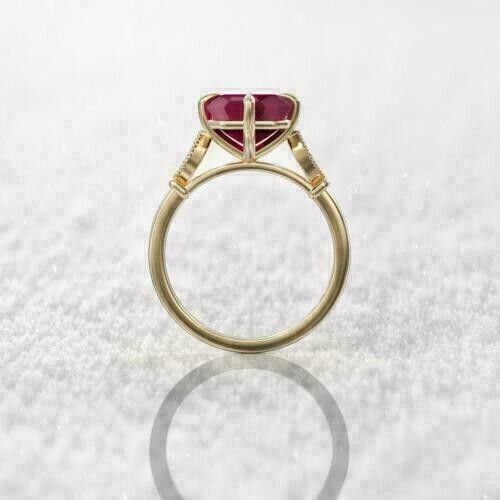 1.50Ct Radiant Lab Created Ruby Solitaire Women's Ring 14K Yellow Gold Plated | eBay