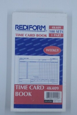 Rediform Weekly Time Card #4k409, 100/book | eBay