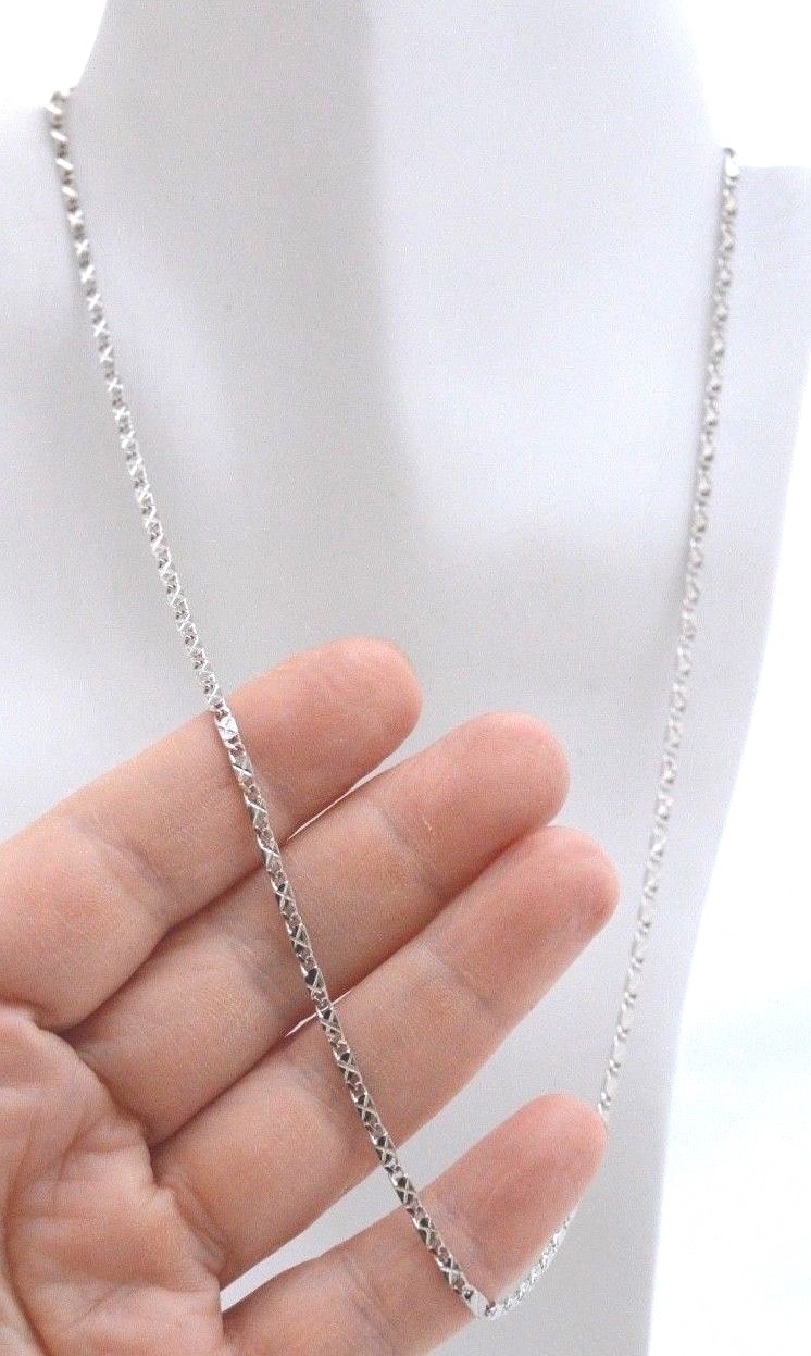 SILVER BY THE INCH FLAT SCROLL 2MM NECKLACE STERLING SILVER RHODUIM ...