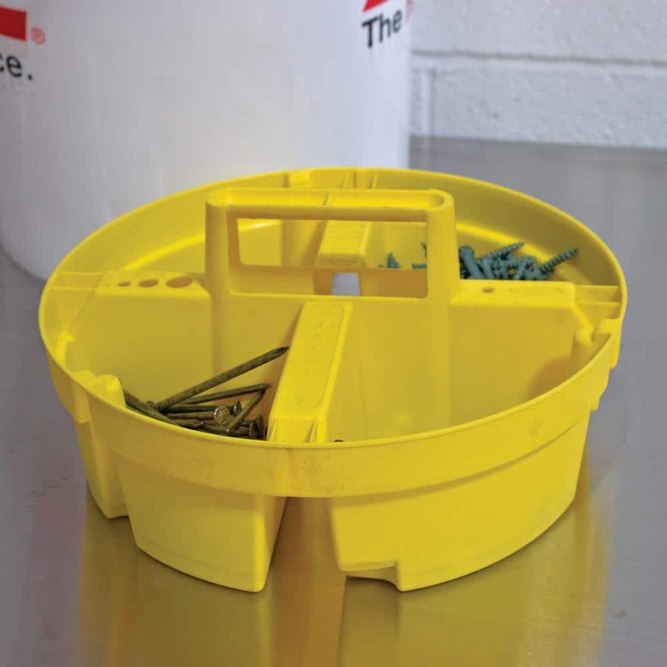 10.25in 4-Compartment 5 Gal Pail Bucket Stacker Tools Compartment ...