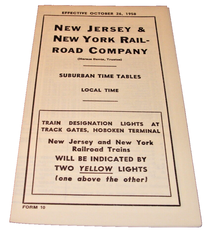 OCTOBER 1958 ERIE RAILROAD FORM 10 NEW JERSEY & NEW YORK RR PUBLIC ...