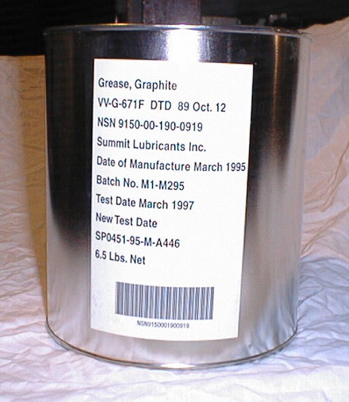 Grease Graphite 1 - each 6.5 Pound 1 Gallon Can New /Unused Old Stock ...