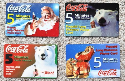 4 vintage Coca Cola Ltd. Edition prepaid long distance phone cards | eBay