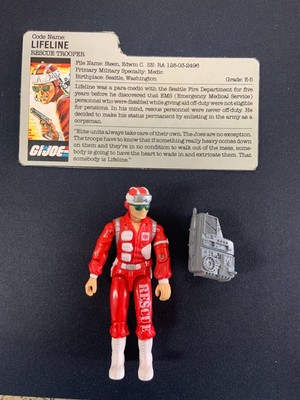1988 Hasbro GI Joe ARAH Lifeline Medic Figure Backpack File Card | eBay