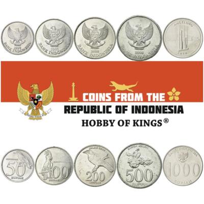 Indonesia | 5 Coin Set | 50 100 200 500 1000 Rupiah | 1999 - 2010 | eBay