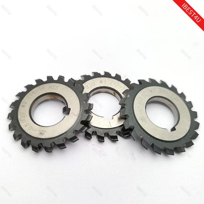 8pcs M0.8 PA20° Bore 16mm HSS Involute Gear Cutters Set #1-8 Assortment ...