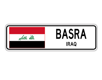 Basra Iraq Street Iraqi Flag City Country Wall Gift Aluminum Metal Sign ...