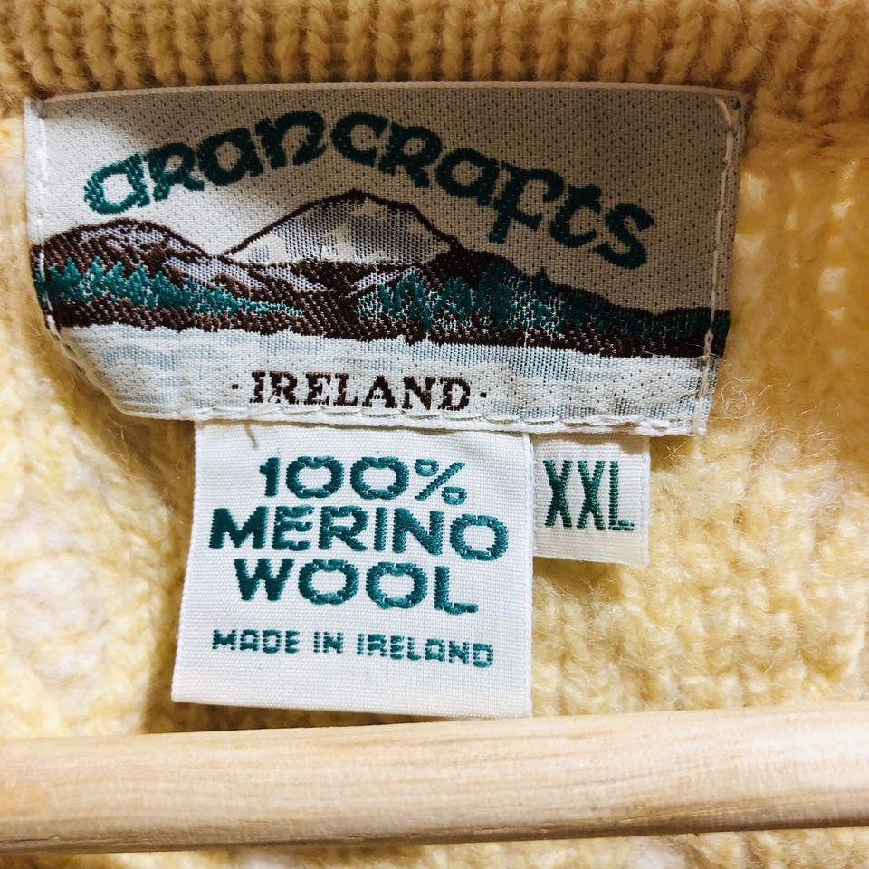 Aran Crafts Ireland Womans Sweater XXL Cable1 Button Cardigan Shrug ...