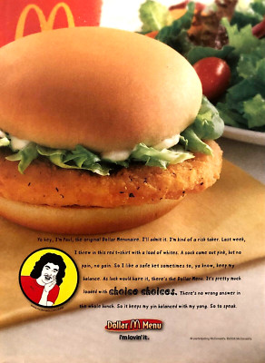 McDONALD'S DOLLAR MENU—McCHICKEN SANDWICH—2008 MAGAZINE ADVERTISEMENT ...