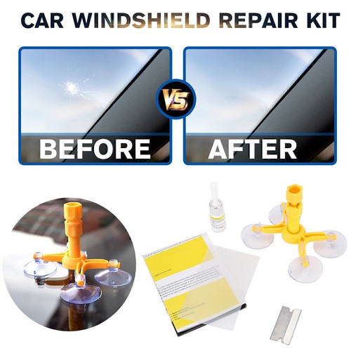 Windshield Repair Kit Quick Fix Car Wind Glass Bullseye Rock Chip Crack ...