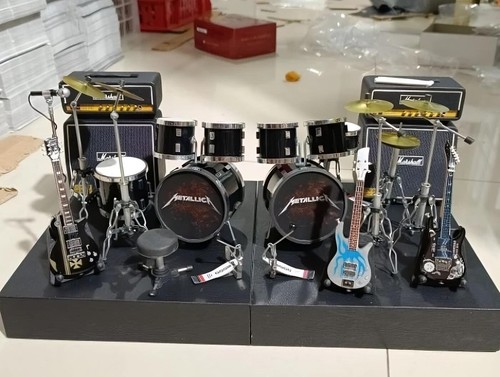 Miniature Drum Kit Band Rock Musical Instrument Display Gift 1/12 FULL ...