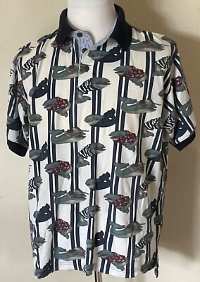 Whales in Hawaiin & Sailor Shirts Polo Shirt by Blueprint Size Large | eBay