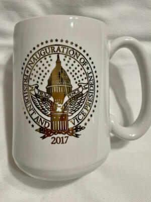 TRUMP & PENCE Inaugural President Mug 2017 White Gold Foil USA ...
