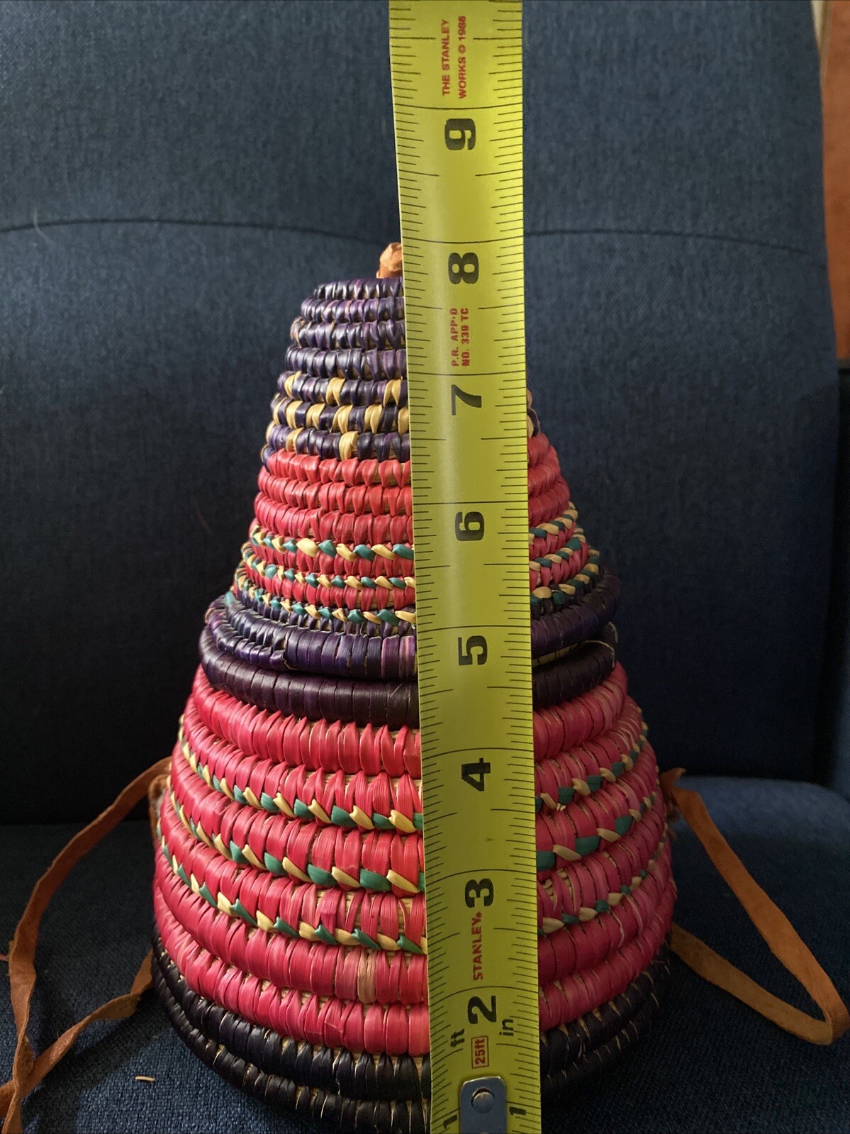 Vintage African Ethiopian Cone Coil Harari Basket Leather Bottom, Lot ...