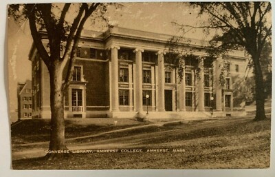 MA Postcard Amherst College Converse Library Massachusetts Artvue sepia ...