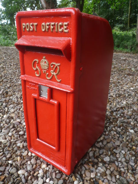 Royal Mail Post Box GR RED Vintage post BOX RED gr post BOX Cast Iron ...