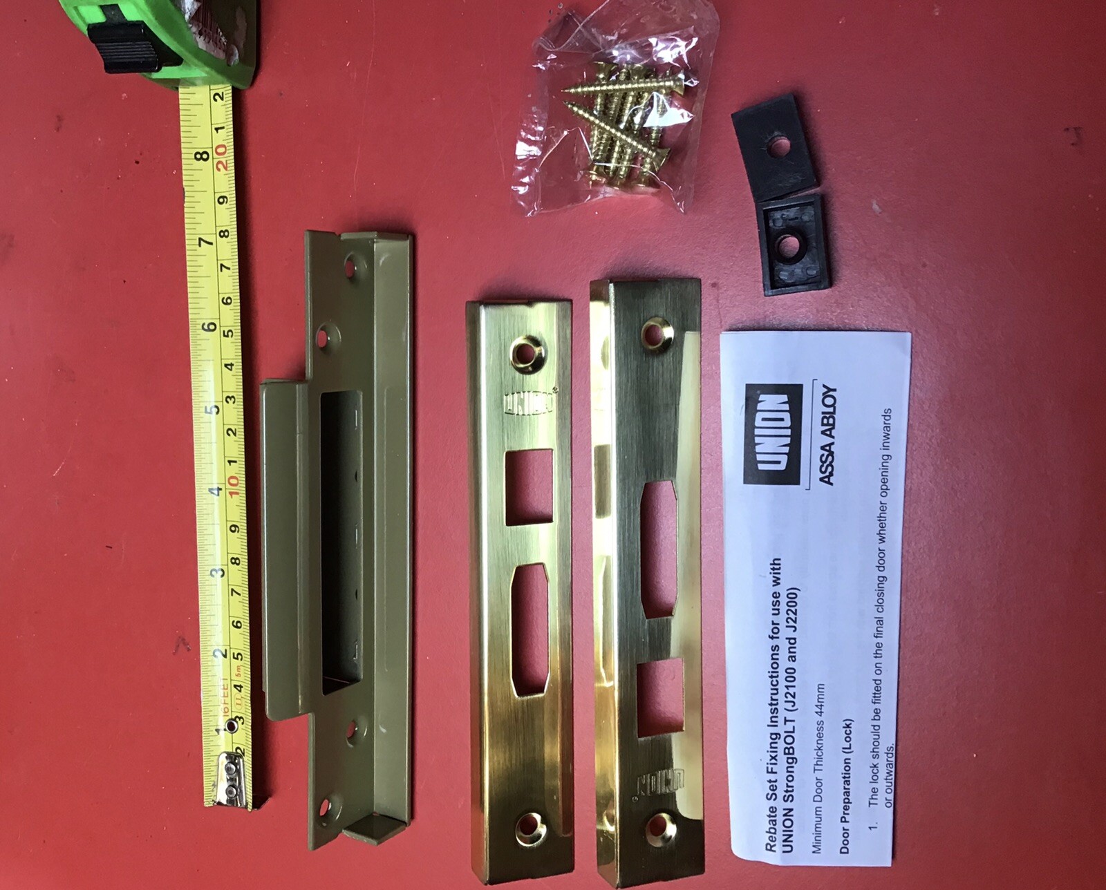 Brass Union ASSA J2200 Rebate Mortise Lock Plate (J2200REB0.5PL) For ...