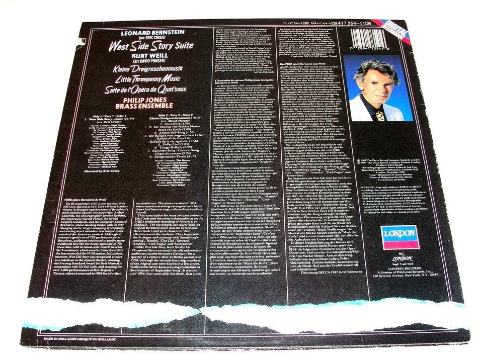 Philip Jones "Bernstein: West Side Story; Weill" 1984 LP,Nice NM ...