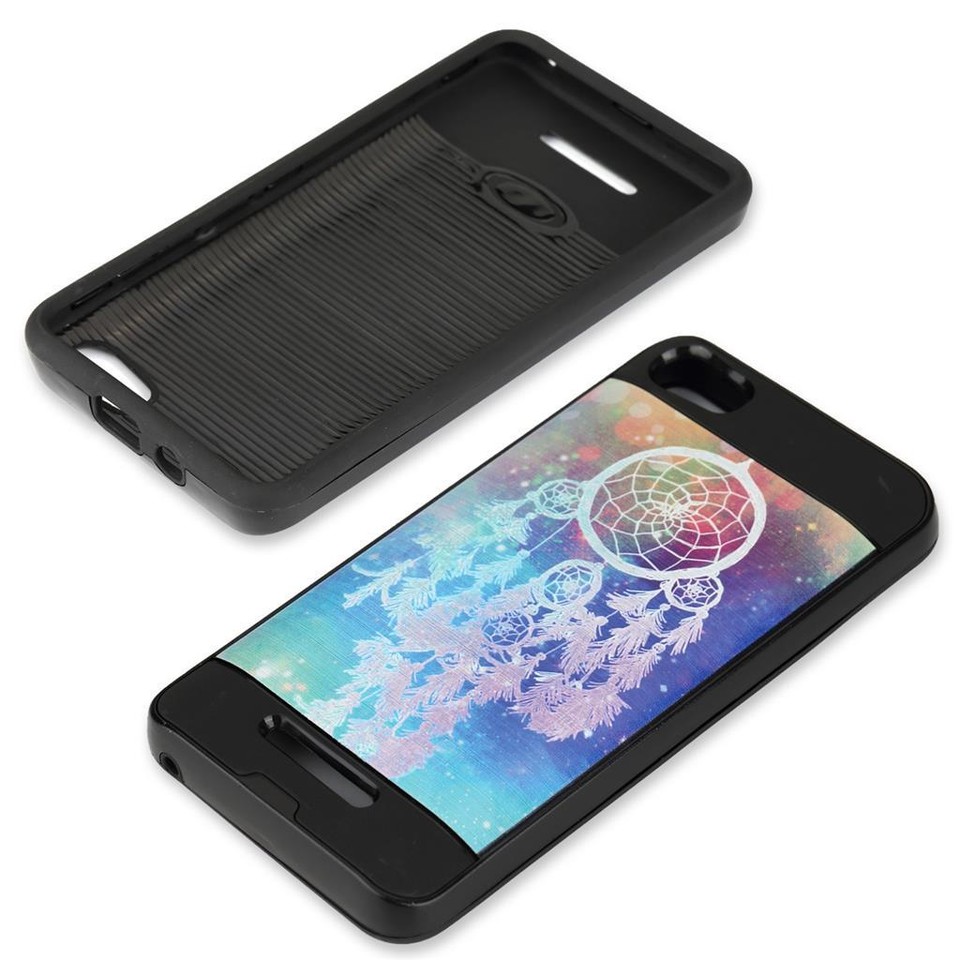 For BLU Dash M (D030U) Tough Hybrid w Soft Gel Design Case Cover ...