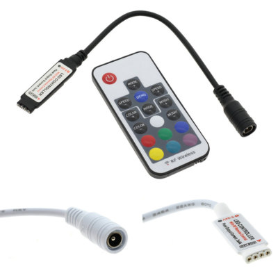 Mini Led RGB Remote Controller 5V-24V 17key RF Wireless For LED 5050 ...