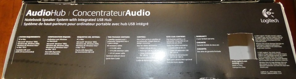 Logitech AudioHub ConcentrateurAudio 2.1 Channel Notebook Speakers with ...