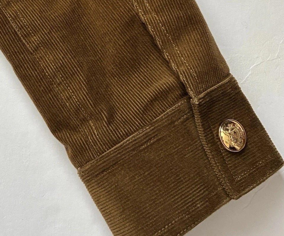Nili Lotan Lizeth Corduroy Jacket Camel Logo Buttons Utility Pockets ...